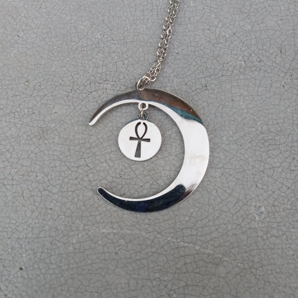 goth | Jewelry | Stainless Steel Gothic Ankh Crescent Moon Grunge ...